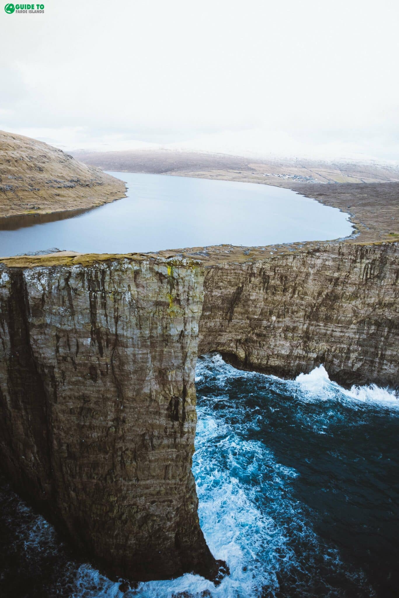 Trælanípa Cliff • Lake Above the Ocean | Guide to Faroe Islands